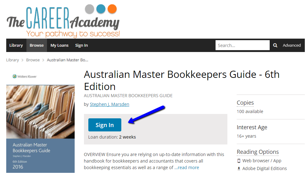 How to Use the e-Library – The Career Academy Help Centre